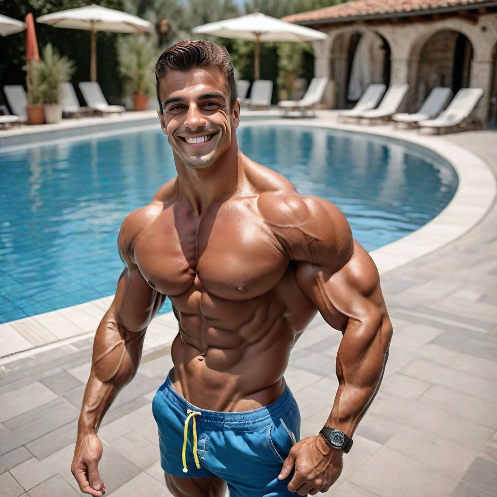 Handsome italian bodybuilder with huge muscles and wide arms... by ...