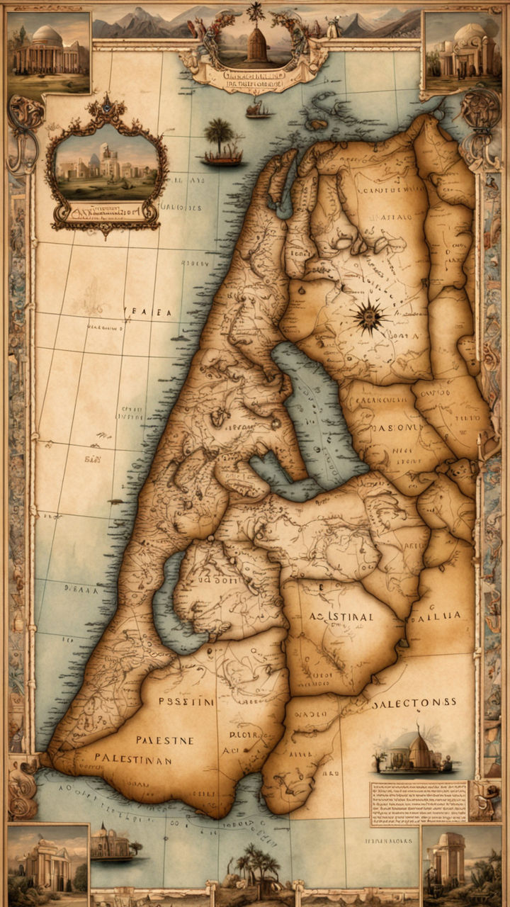 Ancient map of Palestine by murlam Hamzani - Playground