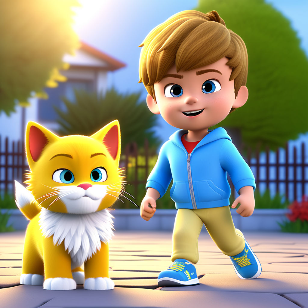 Boy 5 year-old cartoon 3d animation character small and shor... by ...