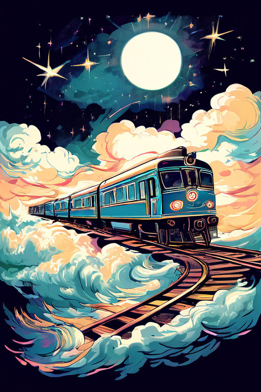 A train flying cross space by Jorge Omar Perez Ramirez - Playground