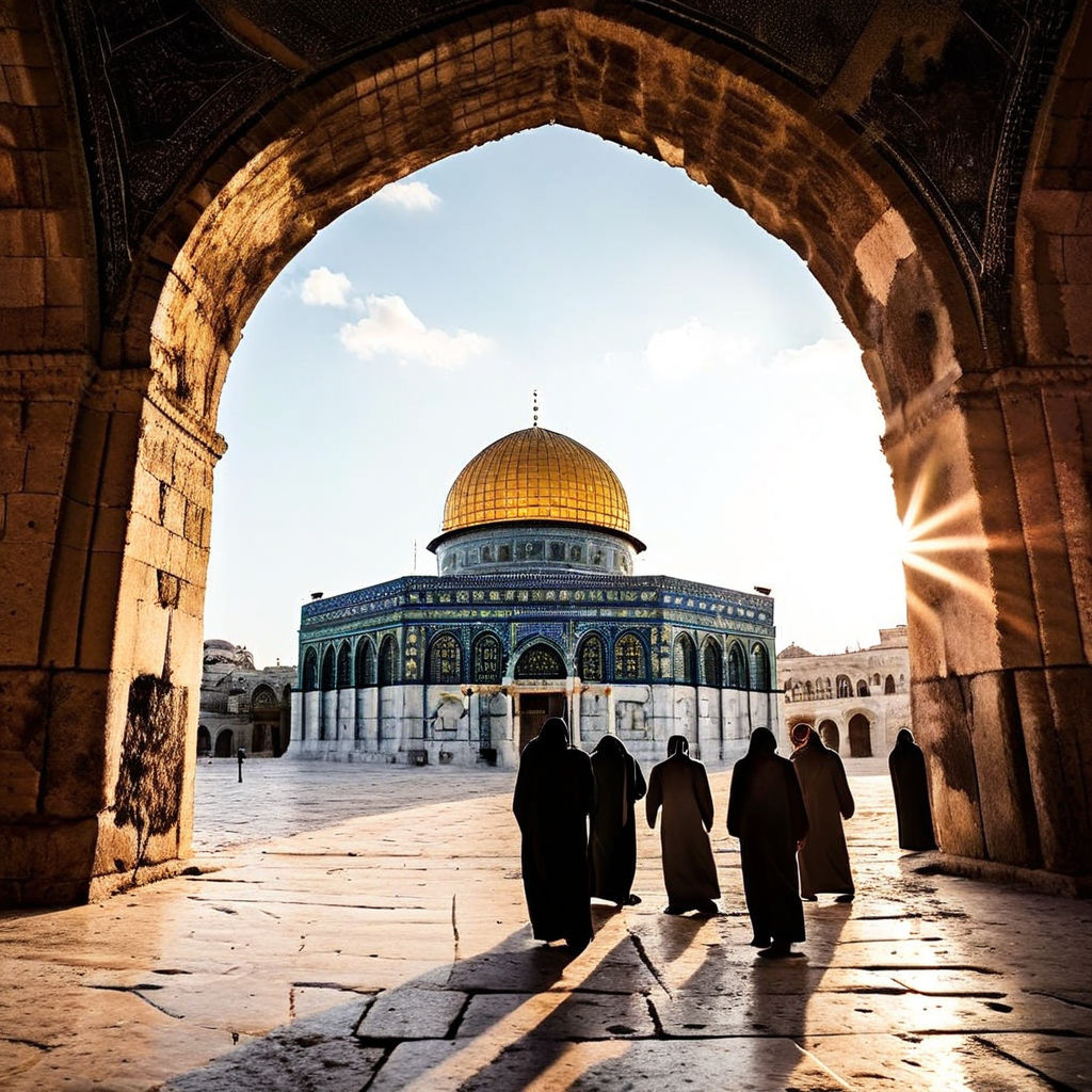 A photo of al aqsa mosque with muslims. by Hugo tristan - Playground