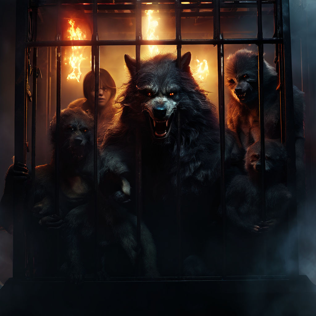 A FOUR WEREWOLF FAMILY IN A CAGE ON THE CANIL by CONTOS NOTURNOS 123 ...