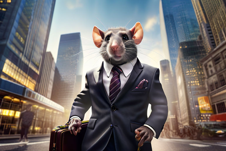 A dapper rat in a suit and tie by khurram dogar - Playground