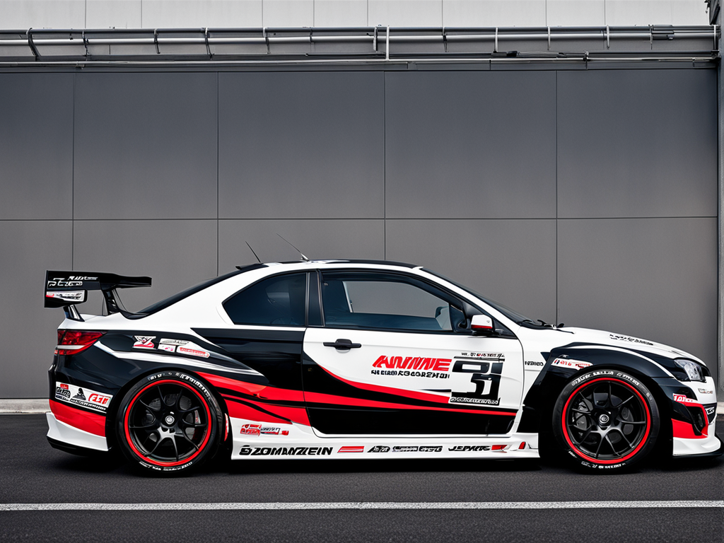 Car with anime sponsor graphics Livery Graphics Anime Black ... by Zack ...