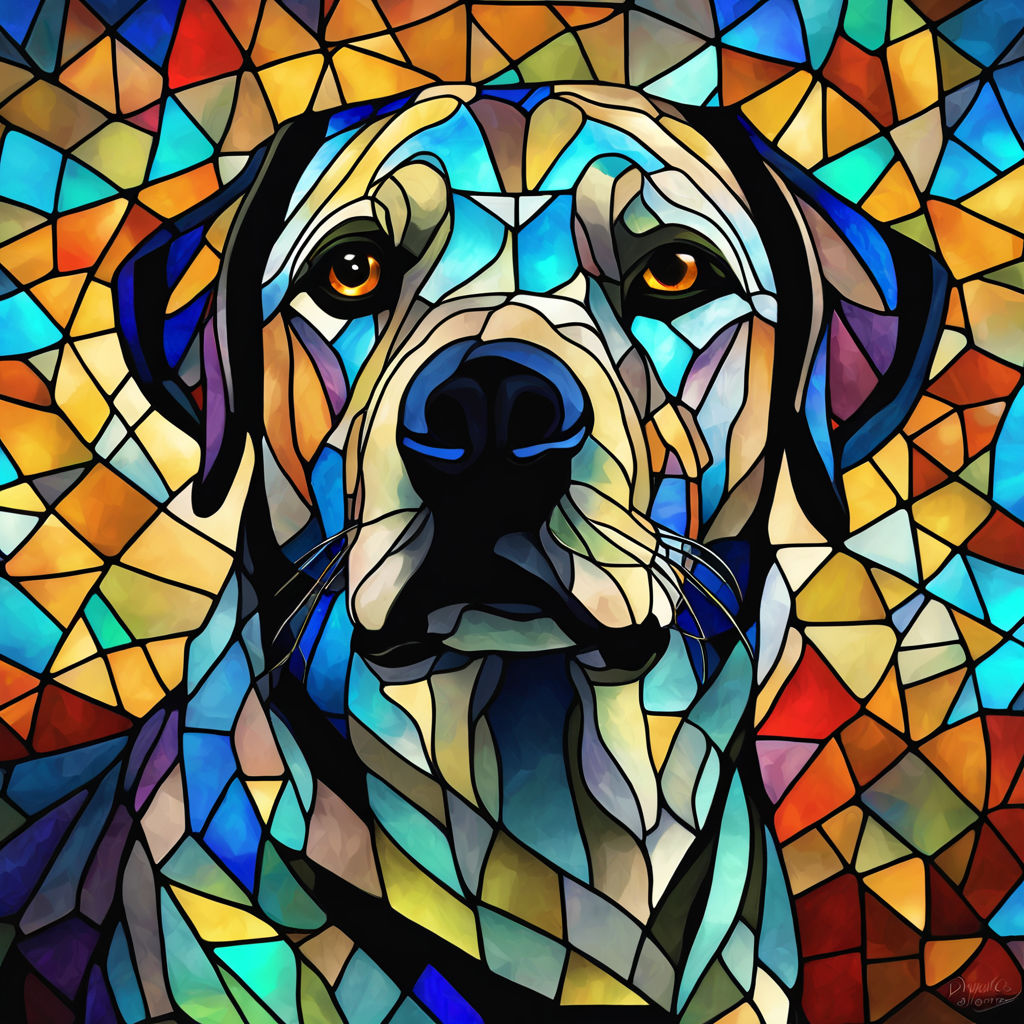 Stained glass Labrador Retriever by bydogusart - Playground