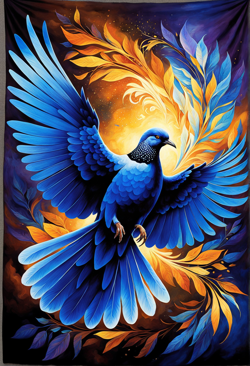 A spectral dove transitions from earthly life to the afterli... by ...