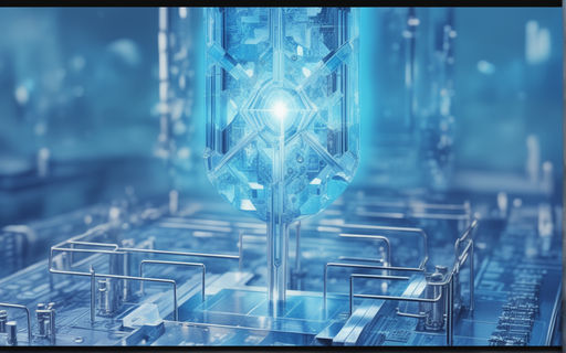 Blue sparkly photonic quantum computer by Roger C - Playground