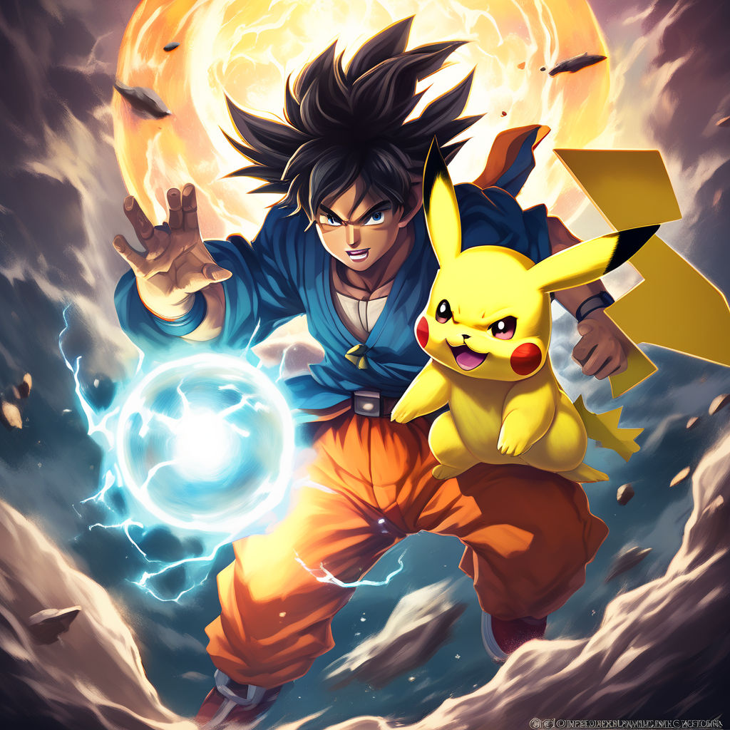 Goku de dragón ball fusionándose con Pikachu de pokemon by Jose Luis ...