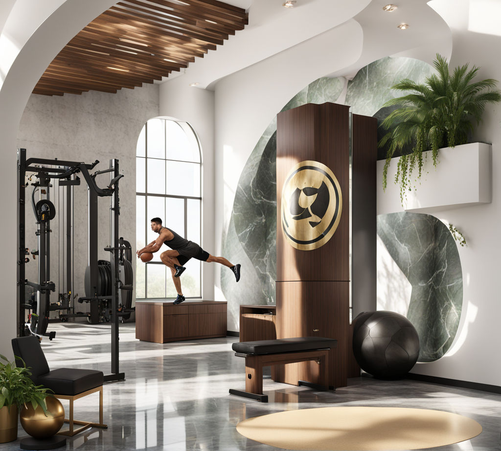 Loft-style modern gym interior captured in natural light by Юлия ...