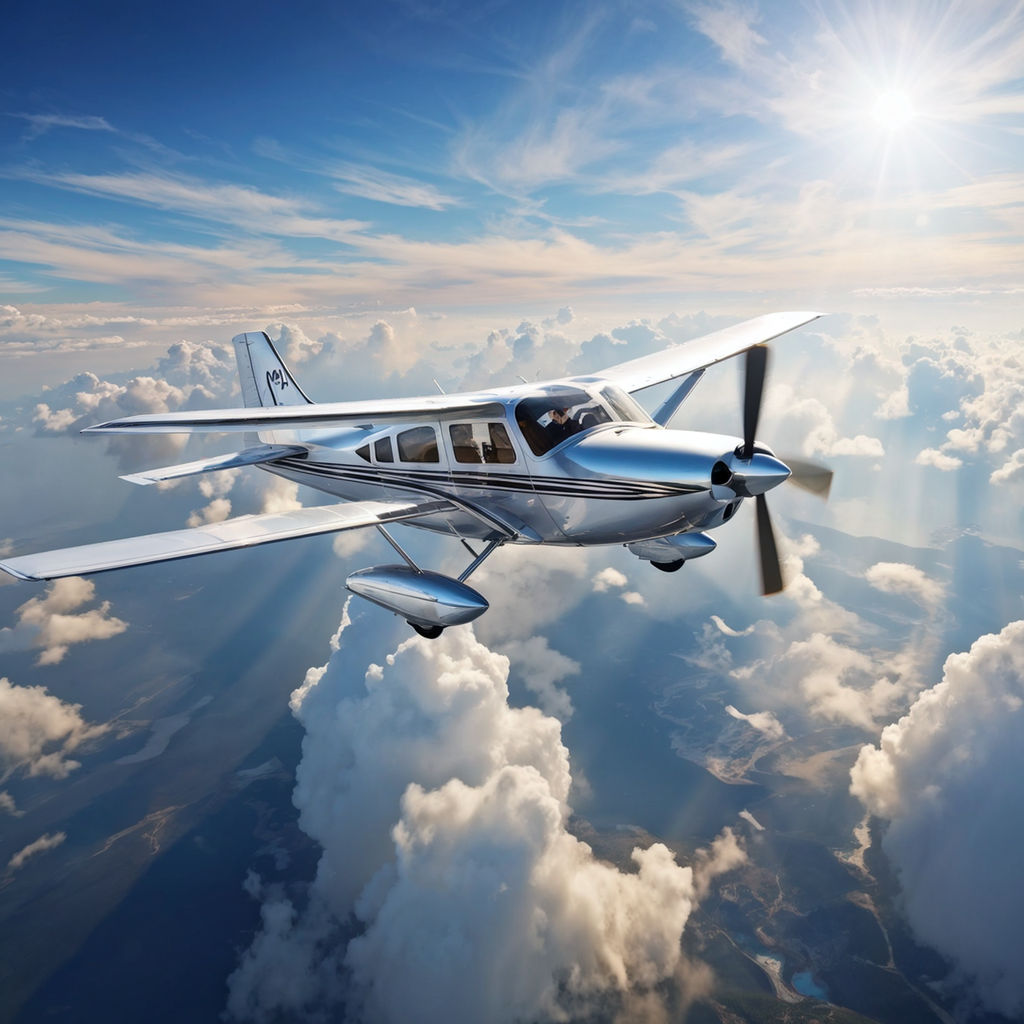 Cessna 172 aircraft soaring through the azure sky by Asres Benayalew ...