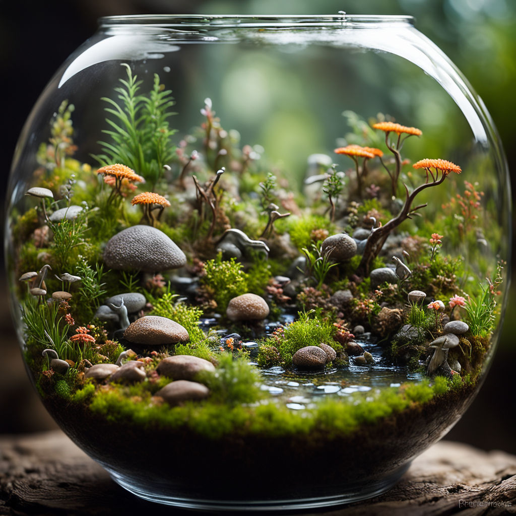 Miniature ecosystem in a glass bowl by Rasika Karunathilake - Playground