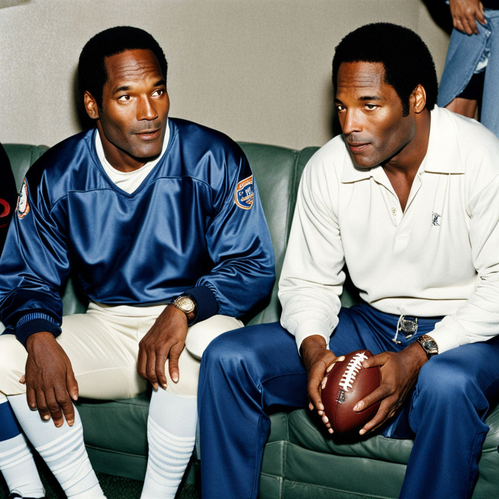 O.J. Simpson and Michael Jackson watching football together by Scot ...