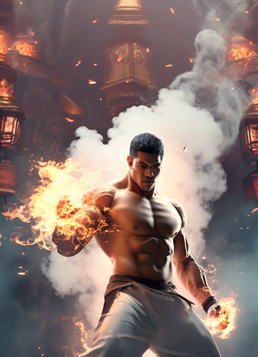 Art looks like concept art for a videogame. The guy looks li... by ...