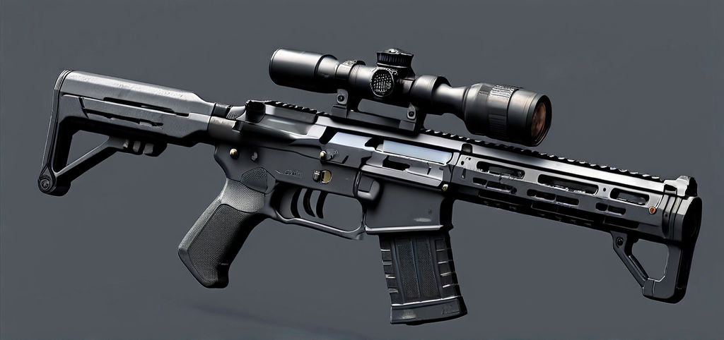 Realistic assault rifle side view with magazine electronic by Tim ...