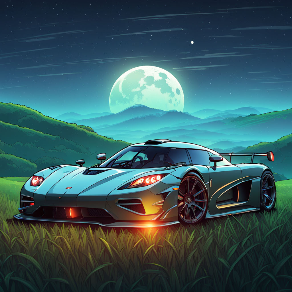 Illustration 2d animated koenigsegg jesko absolut car standi... by ...