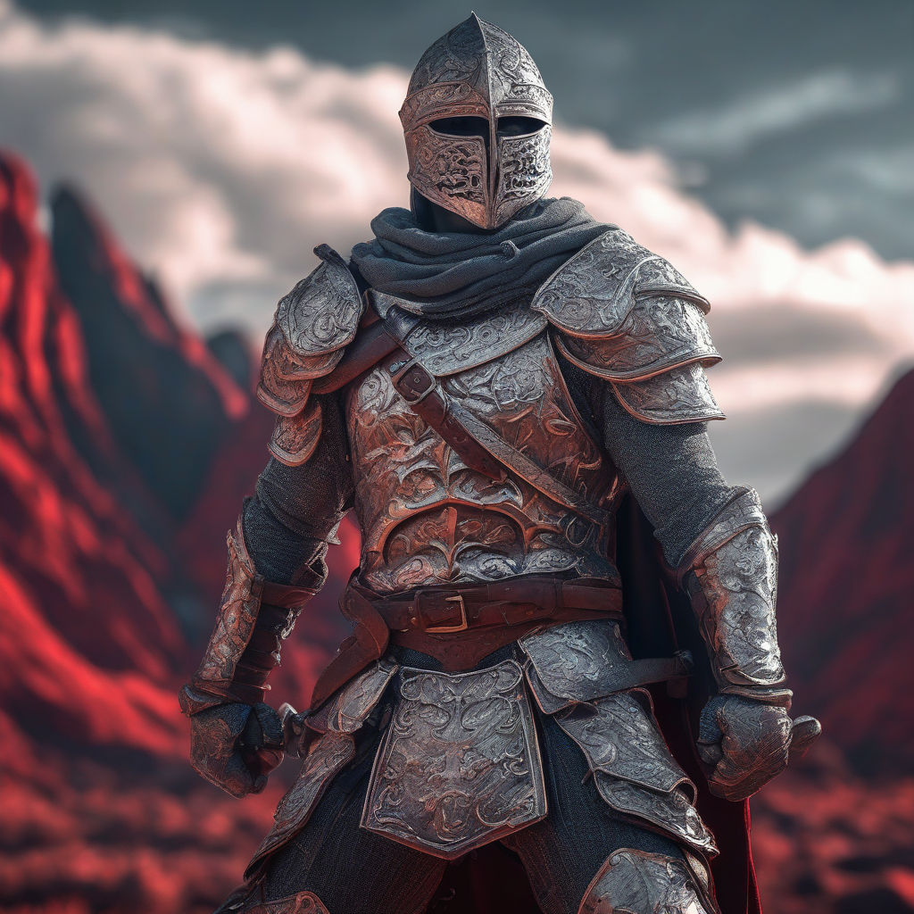 "Medieval warrior in a fierce war pose by Shabster - Playground