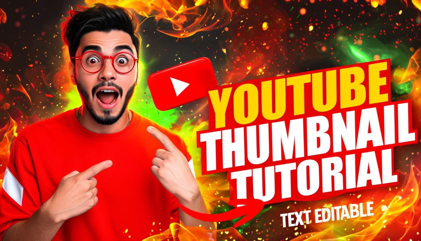 Exciting YouTube Thumbnail Tutorial With Bold Design Elements Social