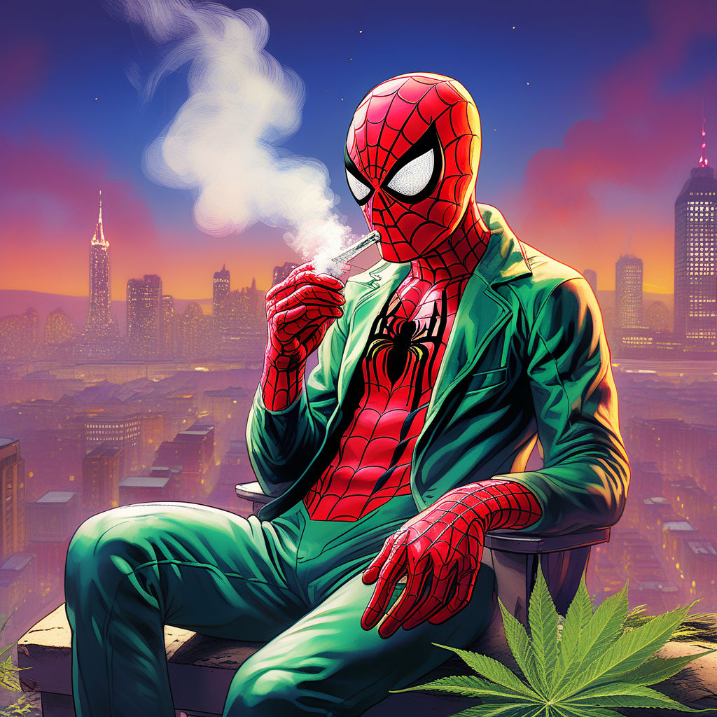 Miles morals from spider man smoking weed by Ernesto Rivera - Playground