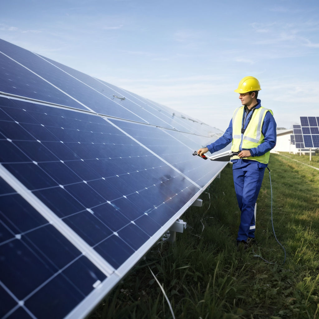 This image shows a renewable energy engineer in action withi... by ...