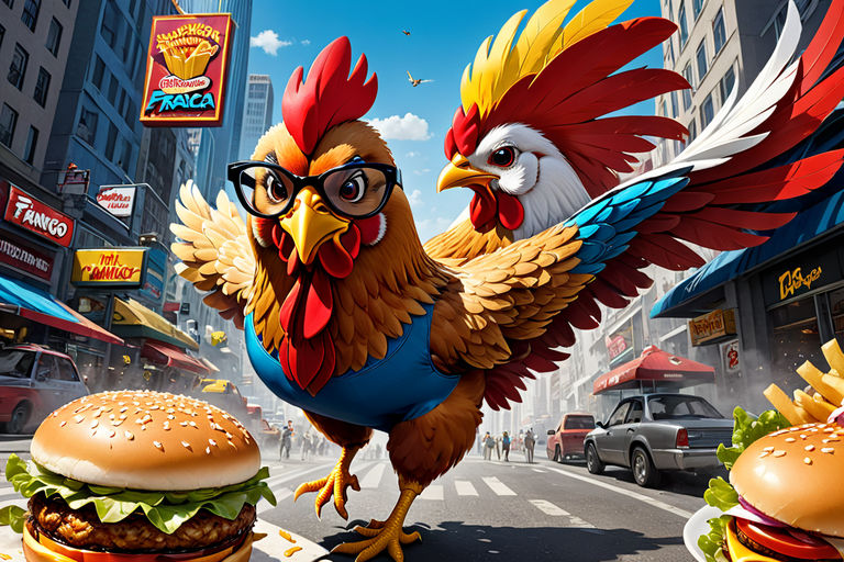 Superhero genre illustration featuring a chicken-themed hero... by ...