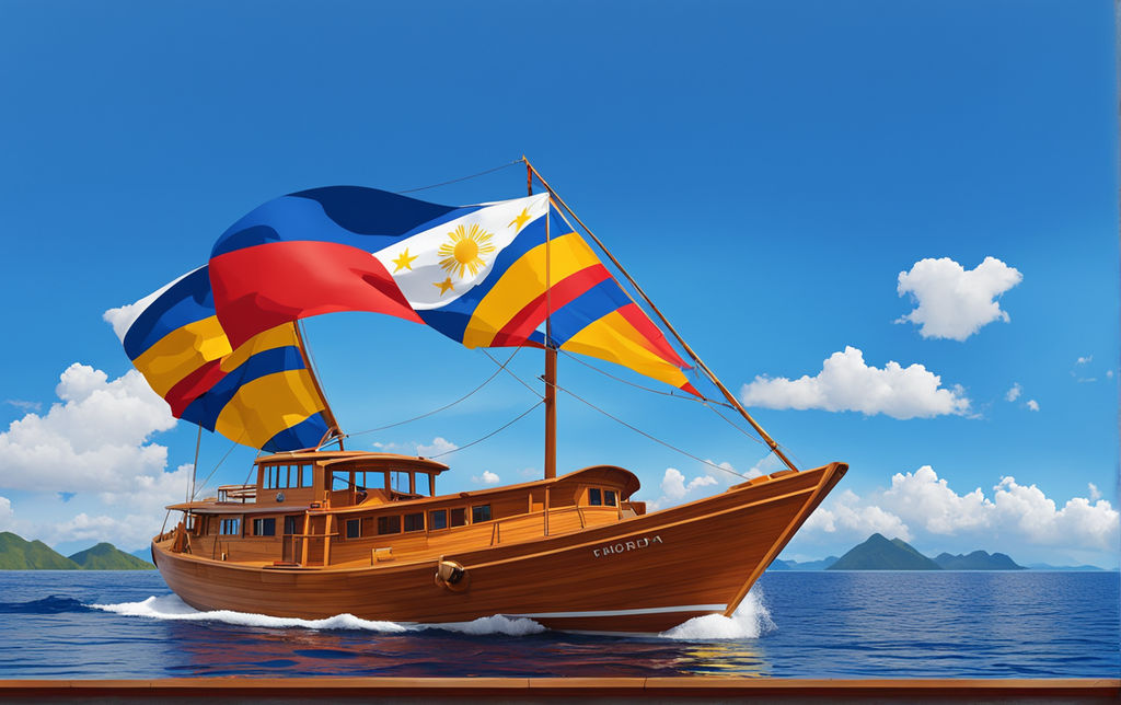 A wooden boat with the colors of iconic Philippine flag by Andoy ...