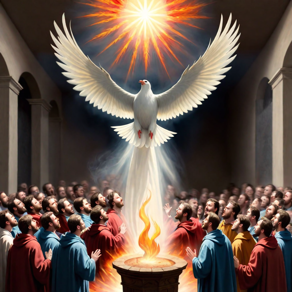 The coming of the Holy Spirit at Pentecost by Aijunkie - Playground