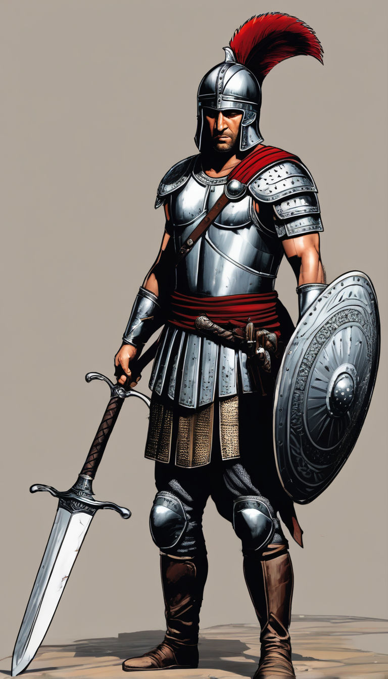 Draw Spartacus with his sword in his hand by Burak Ramazan AY - Playground