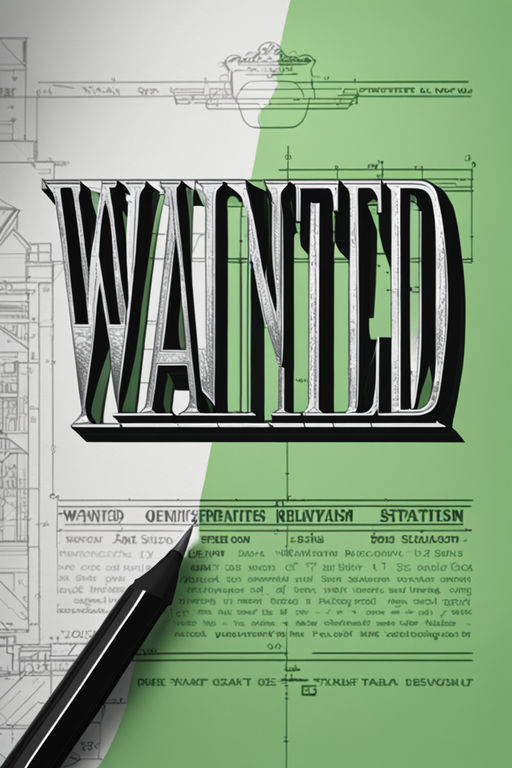 Drafting-style text "WANTED" in bold by 김민수 - Playground