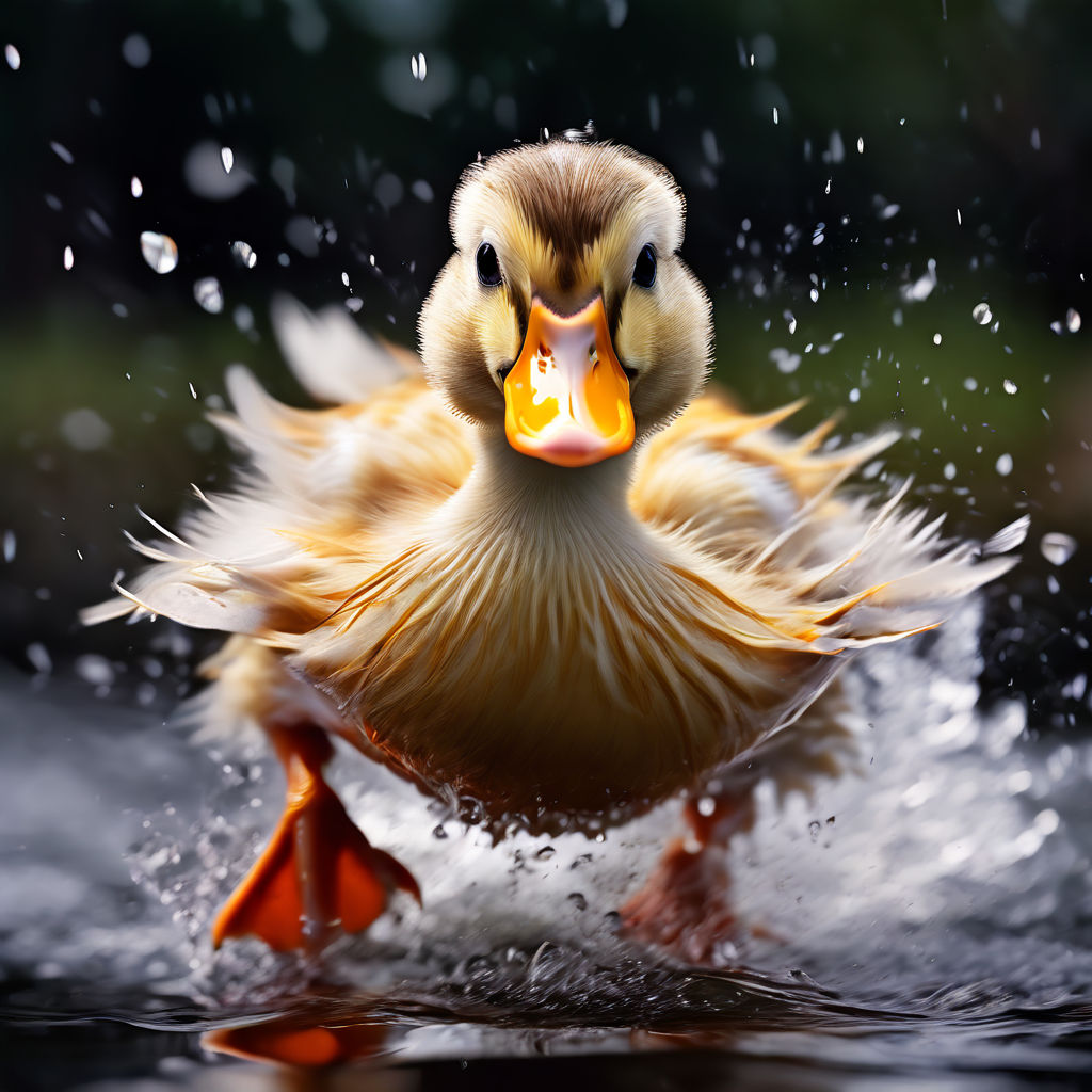 A duck sprinting in frantic movements by 상린 - Playground