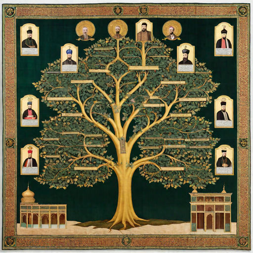 "Family Tree Table" depicting the Ottoman Sultans from the p... by ...