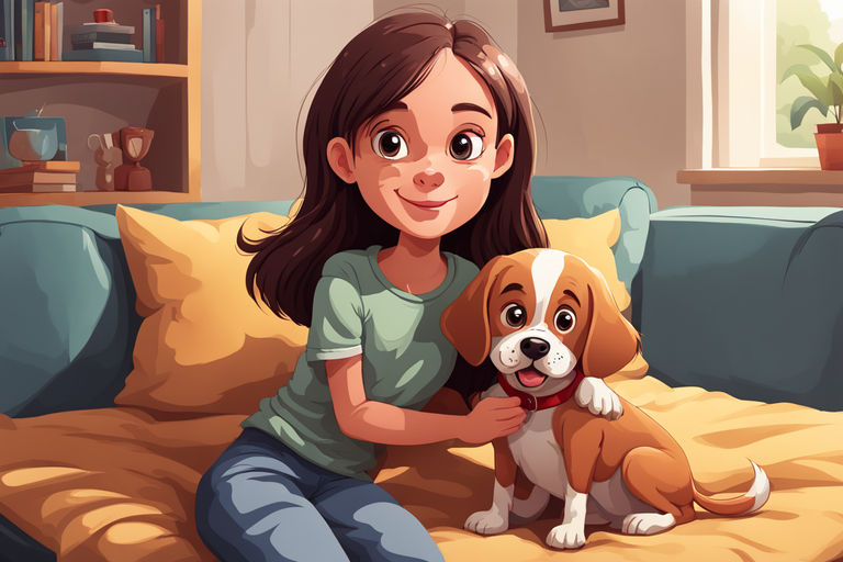 A girl with a dog cartoon. by Inglês Turista - Playground