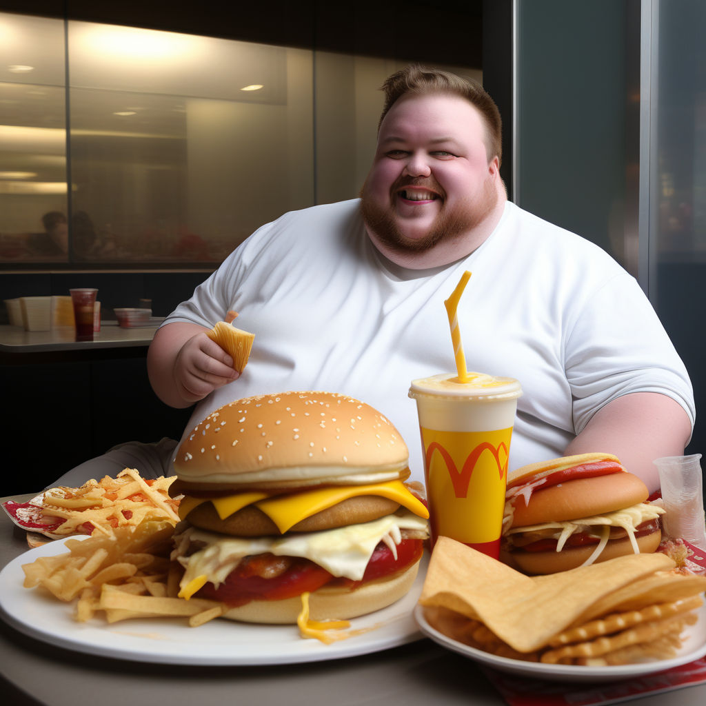 Fat man eAting McDonald’s by Dante Azouri-Moreno - Playground