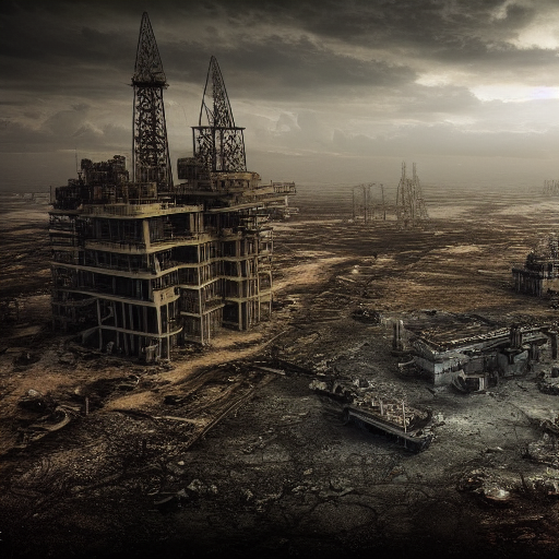 POST APOCALYPTIC OFFSHORE OIL RIG WASTELAND by Jonathan Felix - Playground