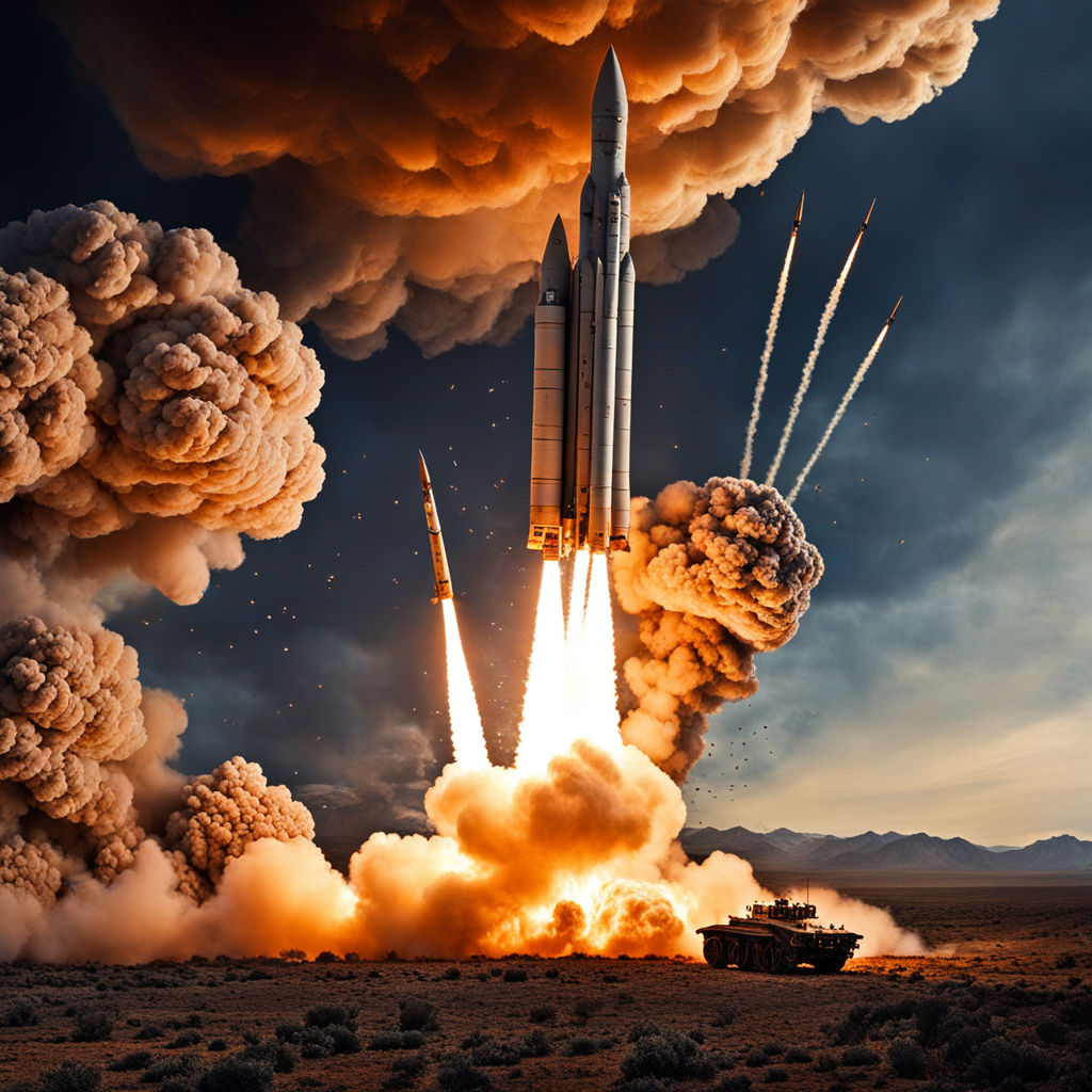 Central missile with detailed markings and stabilization fin... by سید ...