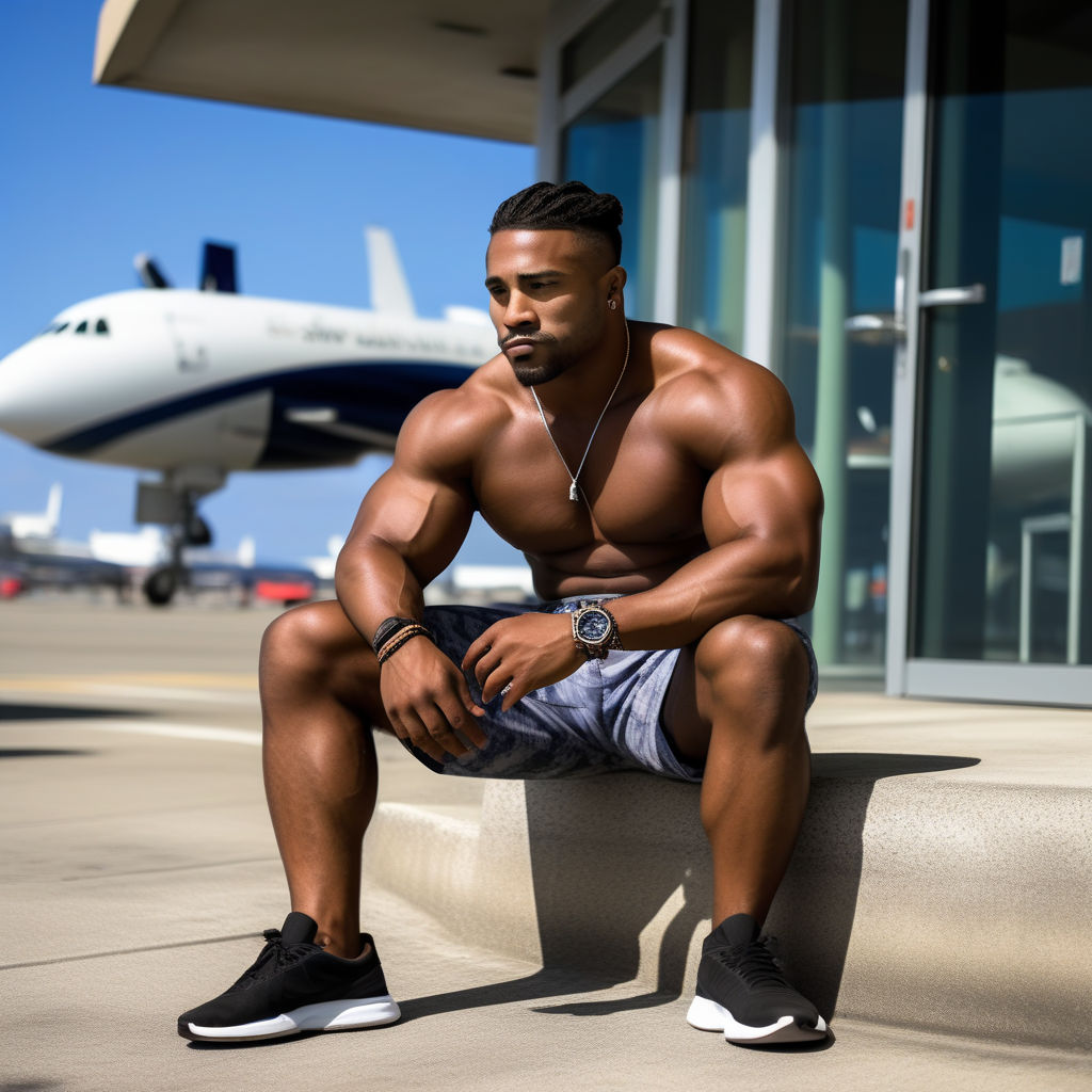 27 year old Samoan bodybuilder smoking a cigarette. Shirtles... by guys ...