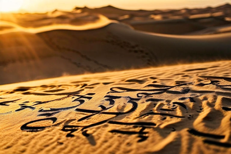 Arabic calligraphy flowing elegantly across a sand-toned par... by ...