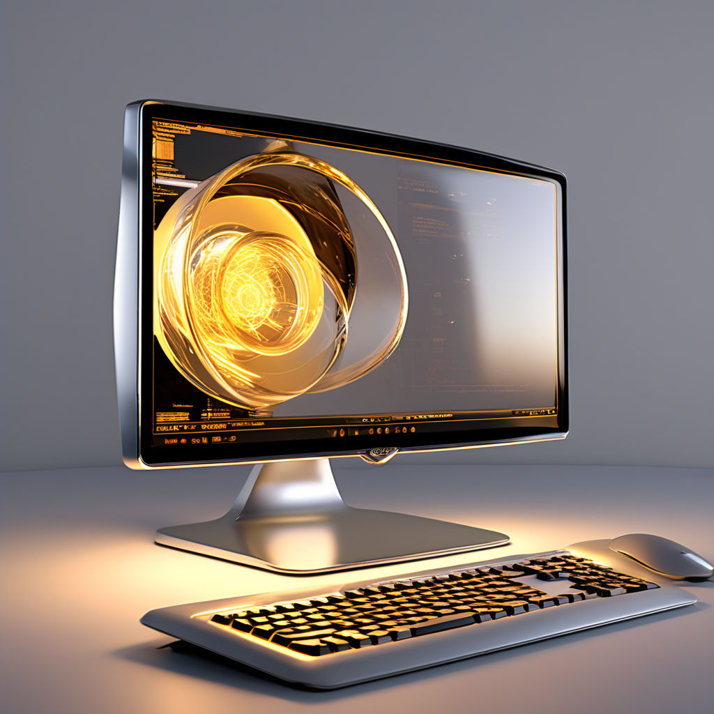 An image of a biomechanical translucent [computer monitor an... by ...