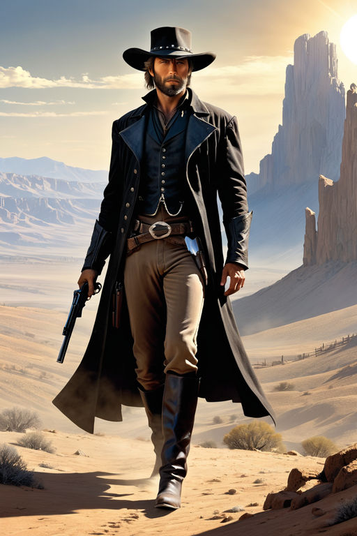 Create an image depicting an enigmatic Gunslinger by Darth Ronin ...