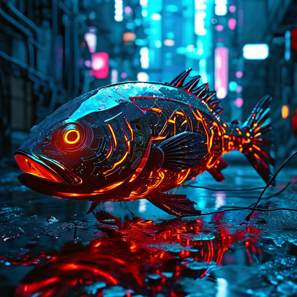 Cyberpunk-style wooden fish by yilin zhang - Playground