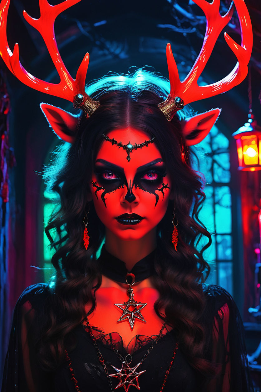 Grunge style horror-themed charming 18 year old witch visiti... by Гоша ...