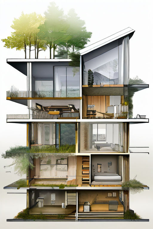 Please create a detailed architectural cross-section diagram... by ...