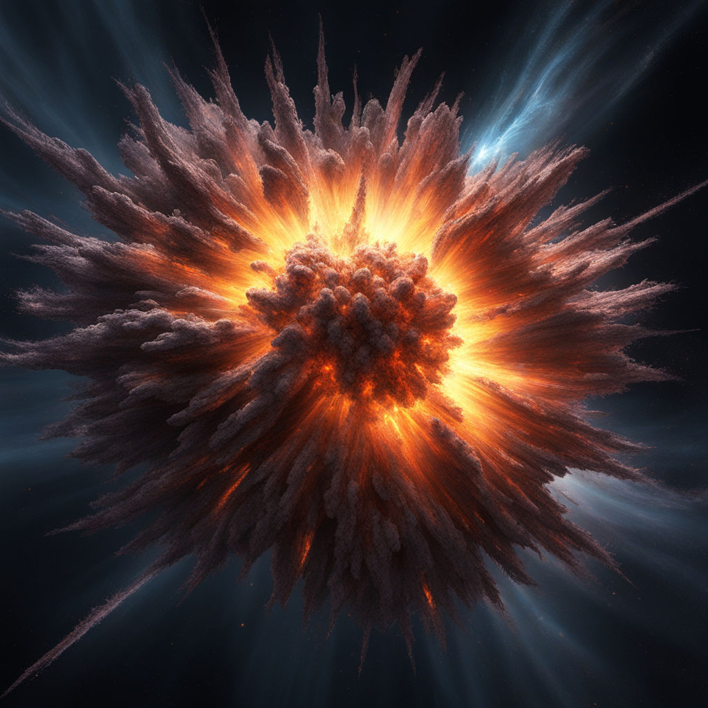 Supernova explosion captured at the moment of peak brillianc... by Lawa ...