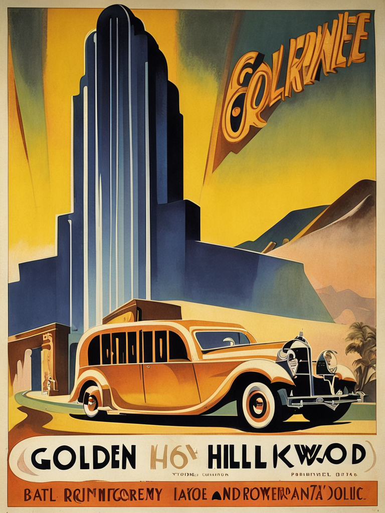A 1930s streamline modern poster depicting the golden age of... by ...