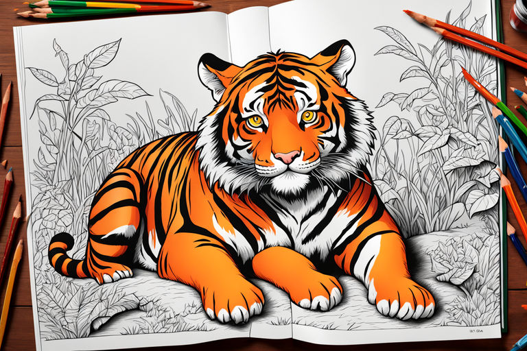 Tiger coloring book by santoz craft - Playground