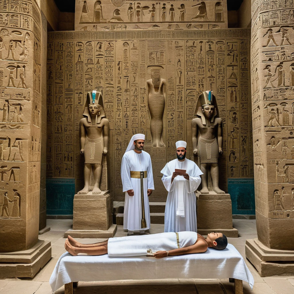 Ancient Egyptian priests conducting a circumcision ritual in... by 마타하리 ...