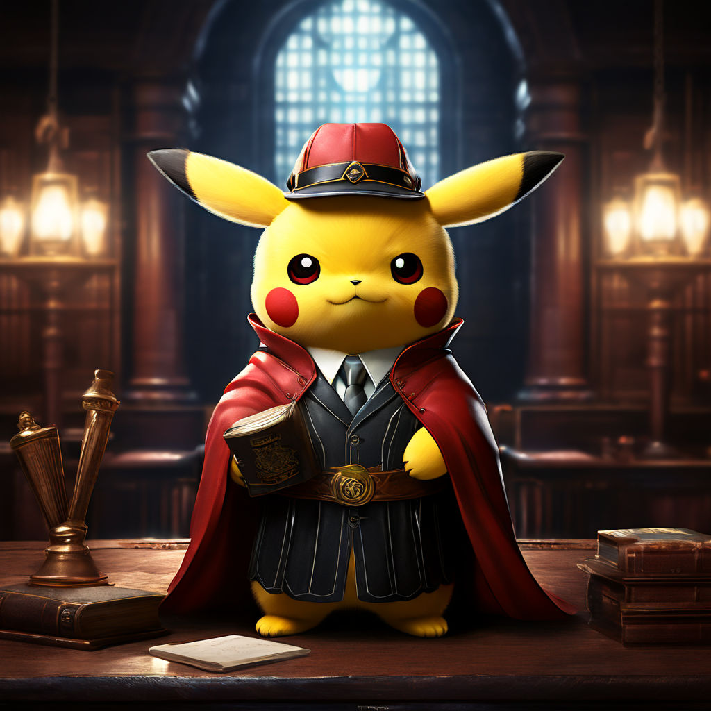 Pikachu dressed as a judge more more more justice by David - Playground