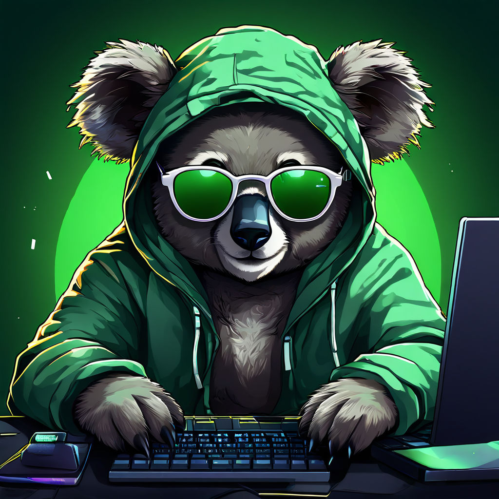 Koala bear depicted as a hacker in anime style by MeneerVieszterik ...
