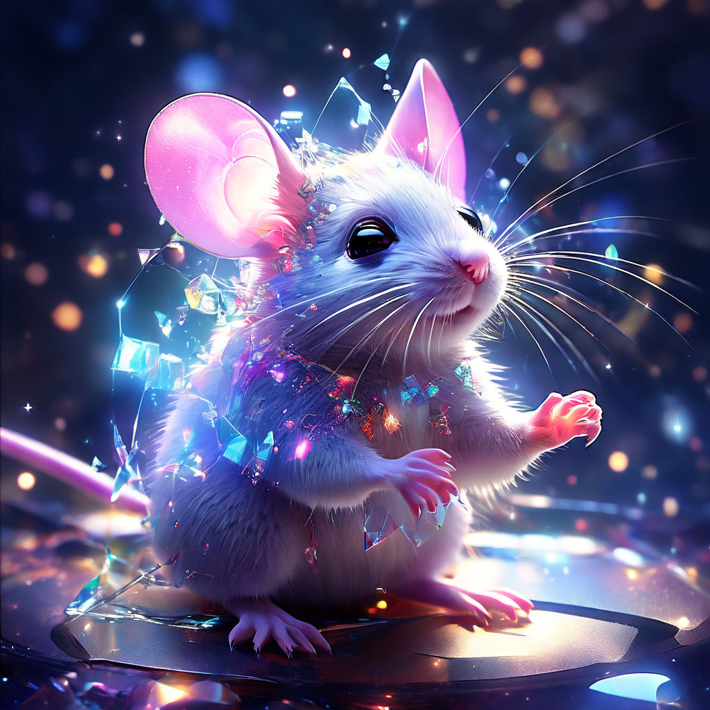Mouse morphing into a mythical being composed of energy with... by ...