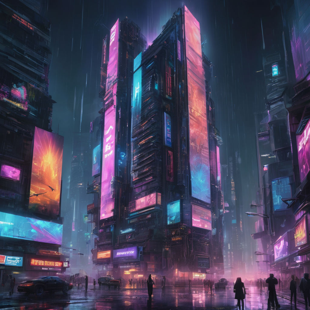 Immersive cyberpunk-inspired skyscraper concept art by Davide Curo ...