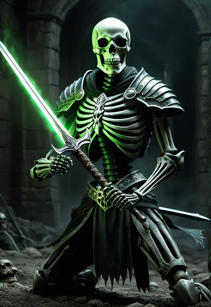 Warrior skeleton rising from the ground by madu gonçalves - Playground